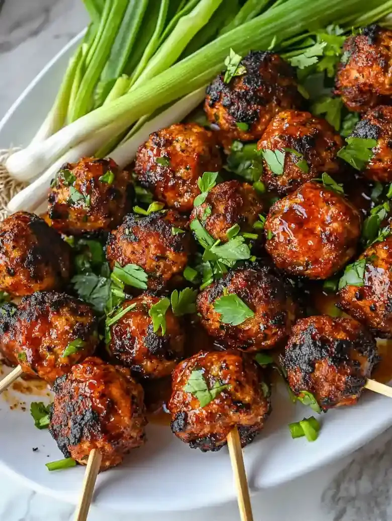 Chorizo Meatballs with Hot Honey Sauce | Bake it Well