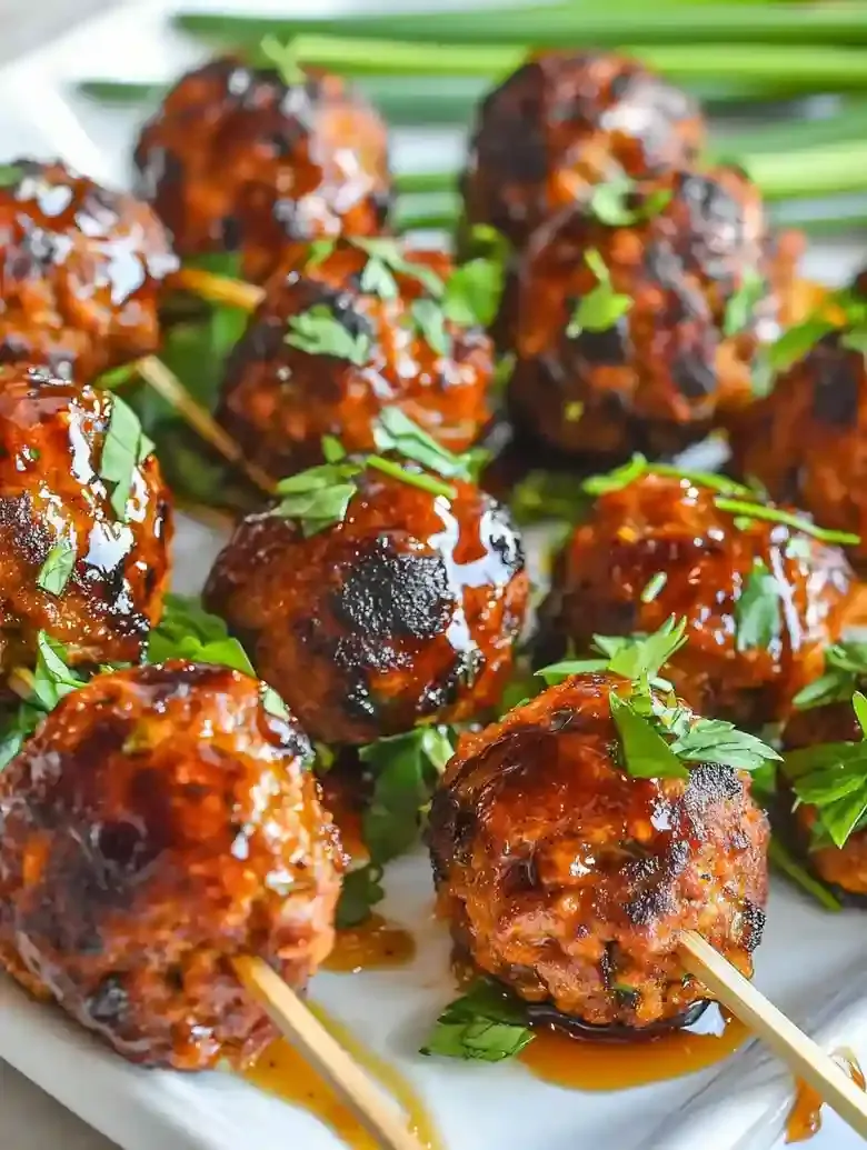 Chorizo Meatballs with Hot Honey Sauce | Bake it Well