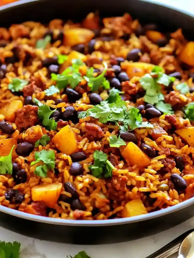 Chorizo Sweet Potato Black Bean Skillet | Bake it Well