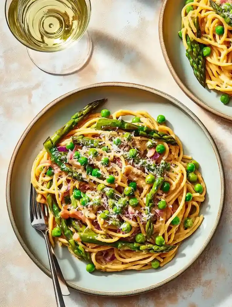 Spring Spaghetti Carbonara | Bake it Well
